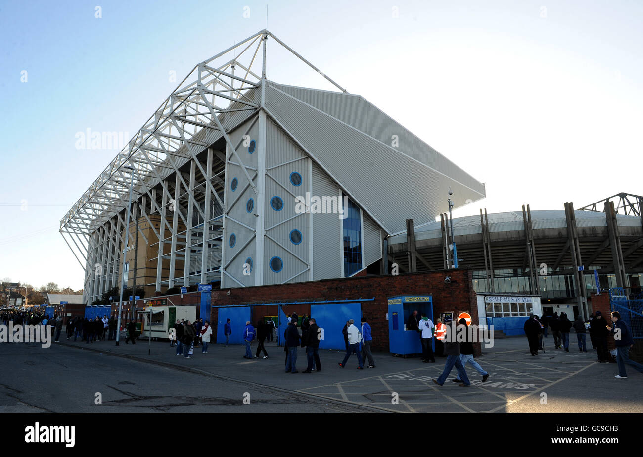 General view of the East Stand of Elland Road from the outside Stock ...