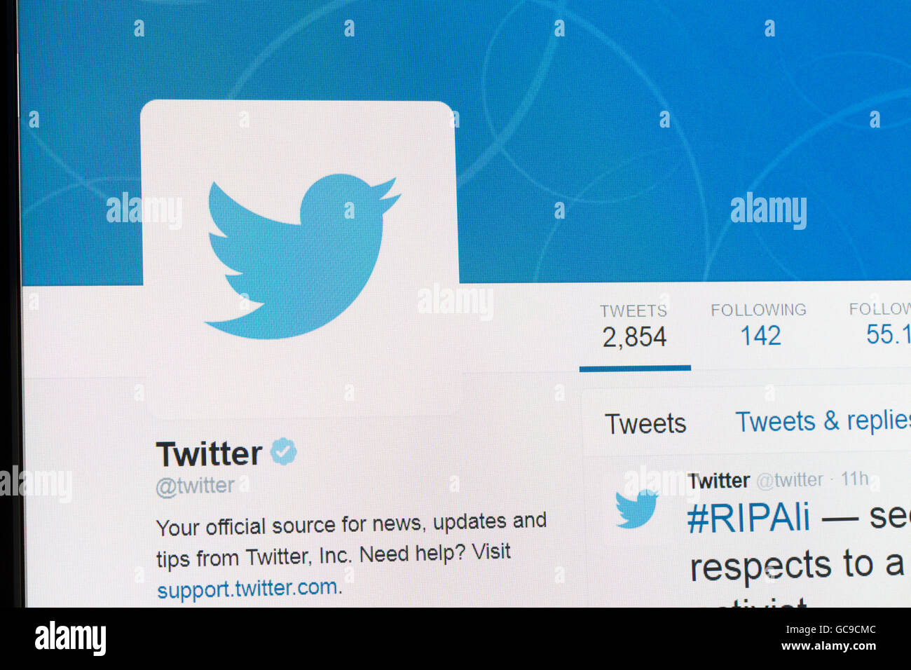 Twitter homepage hi-res stock photography and images - Alamy