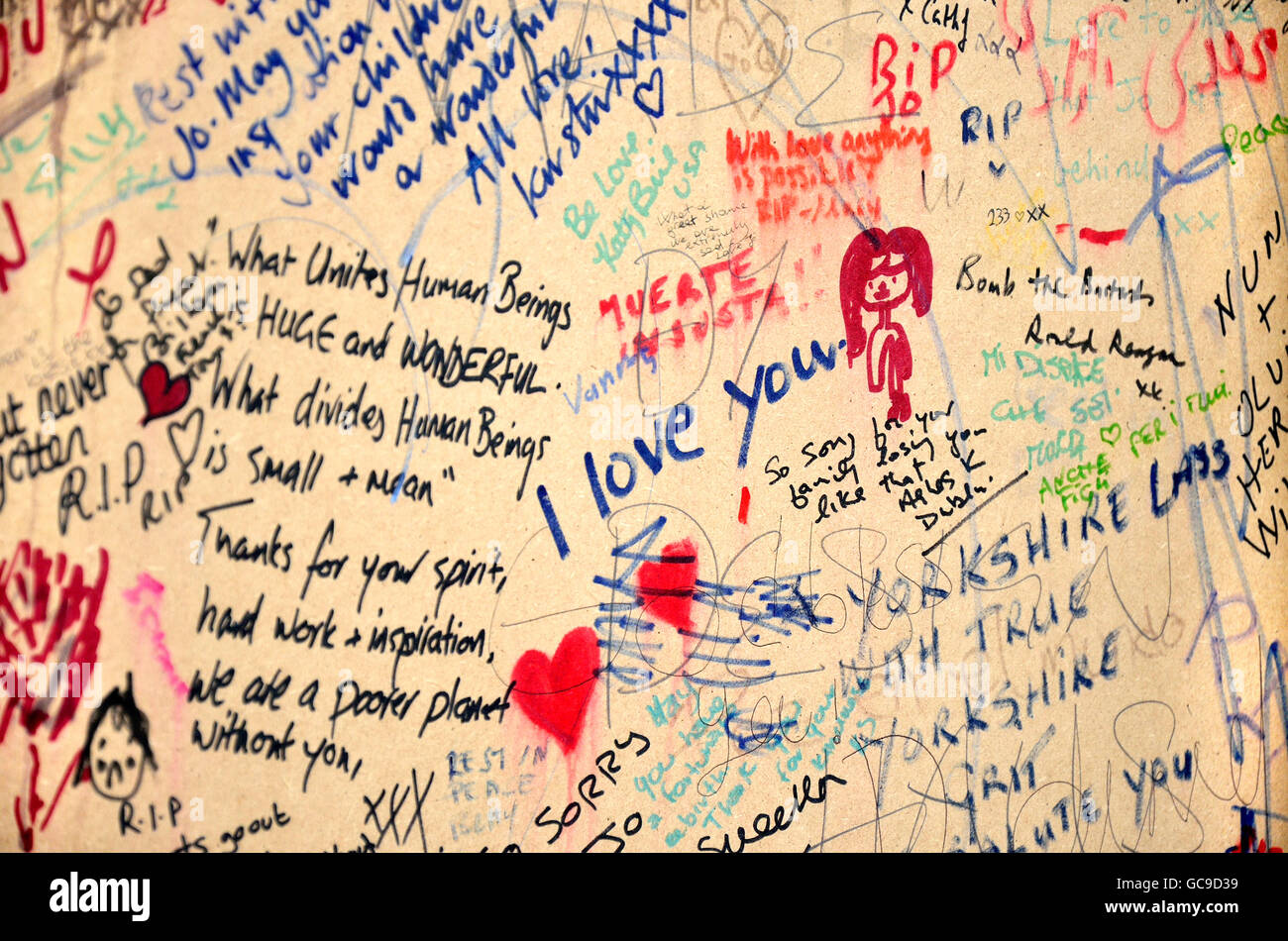 London, England, UK. Tribute Board for Jo Cox MP in Parliament Square ...