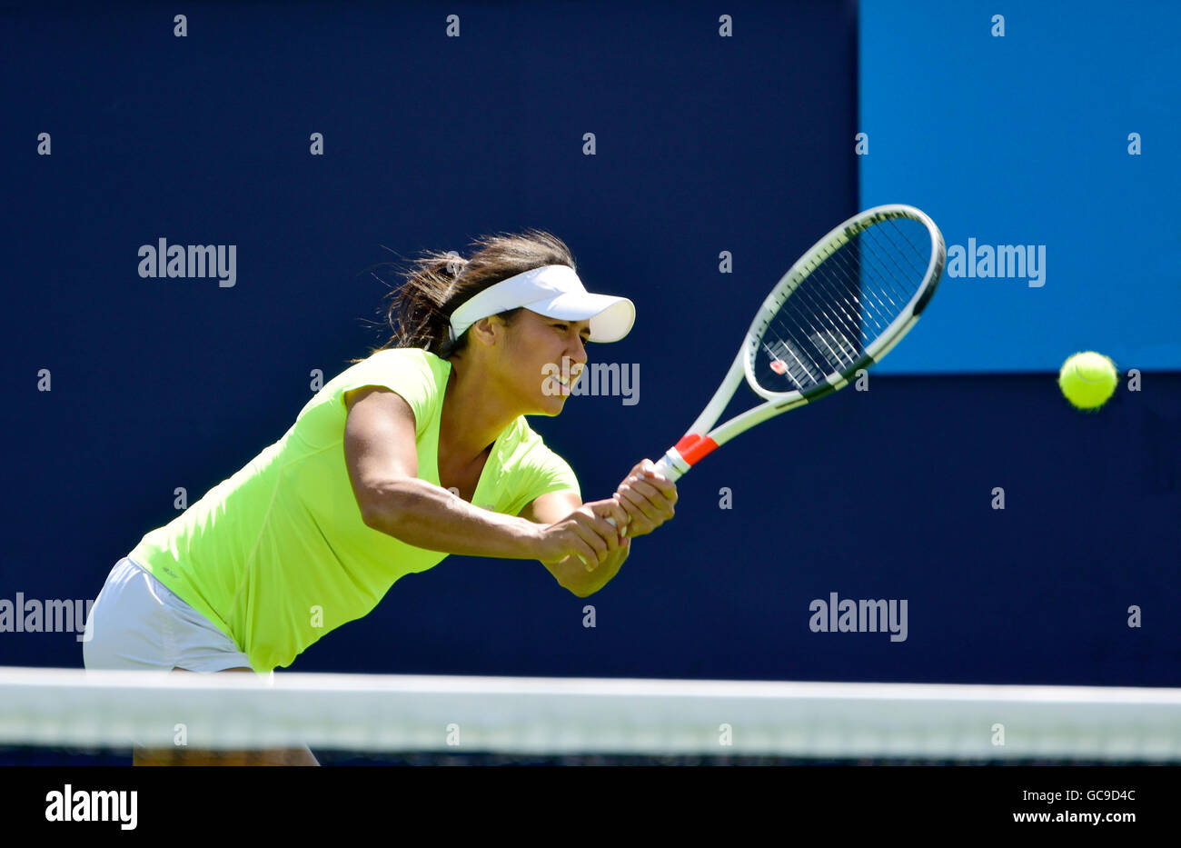 Heather Watson (GB) on the practice courts at the Aegon International ...