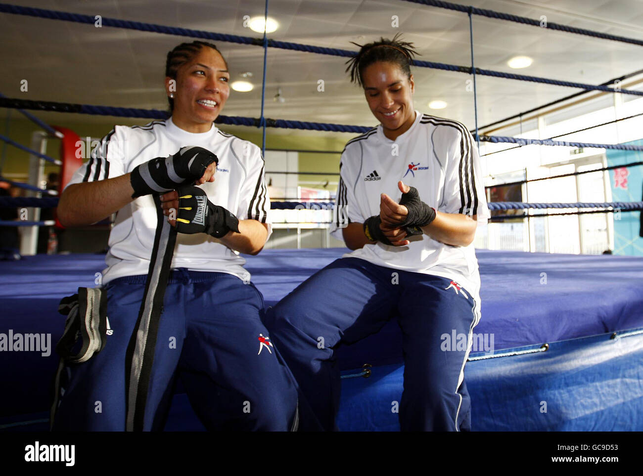 Olympic boxing hopefulls Hannah Beharry (left), British number one in ...