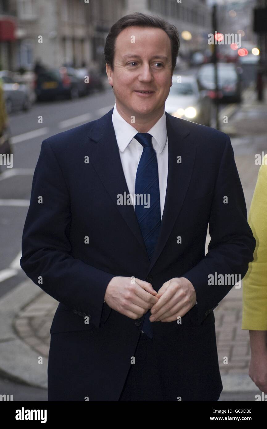 Tory leader David Cameron during a visit to a London Early Years ...