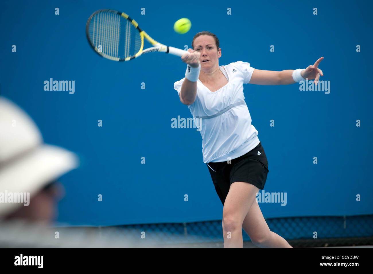 Sarah Borwell during during her doubles match with Raquel Kops Jones ...