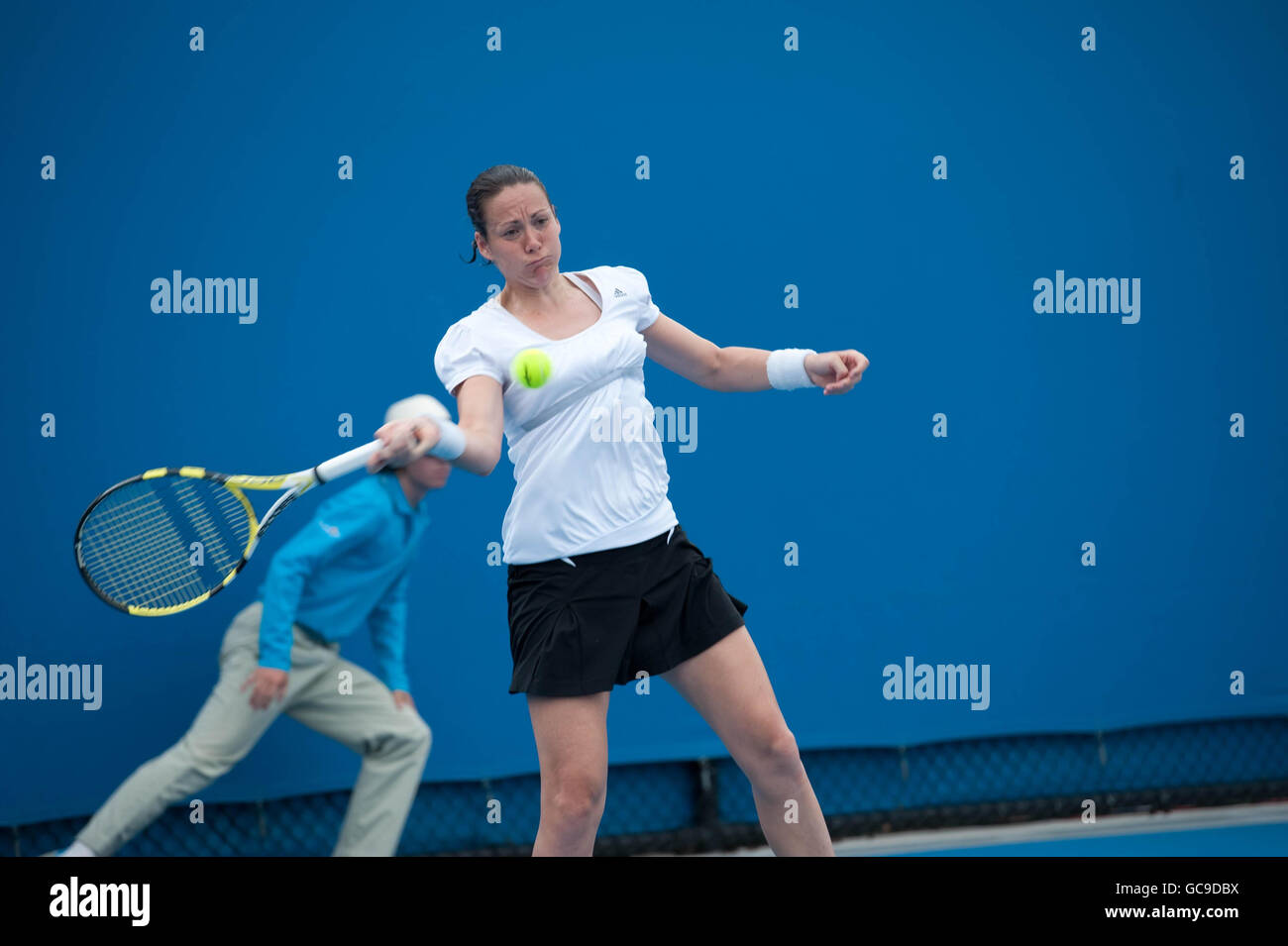 Sarah Borwell during during her doubles match with Raquel Kops Jones ...
