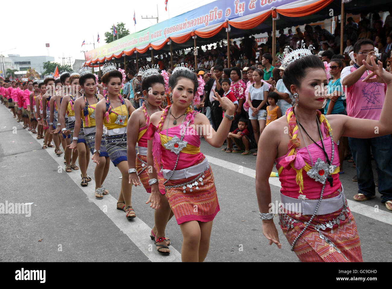 Thai Dance at the Bun Bang Fai Festival or Rocket Festival in the City ...