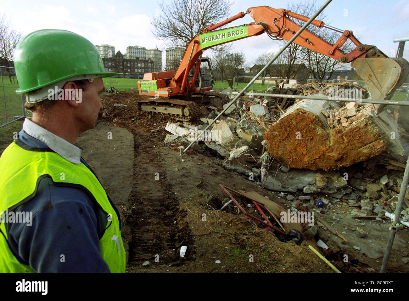 A mechanical digger at the site where one of Britain's most ...