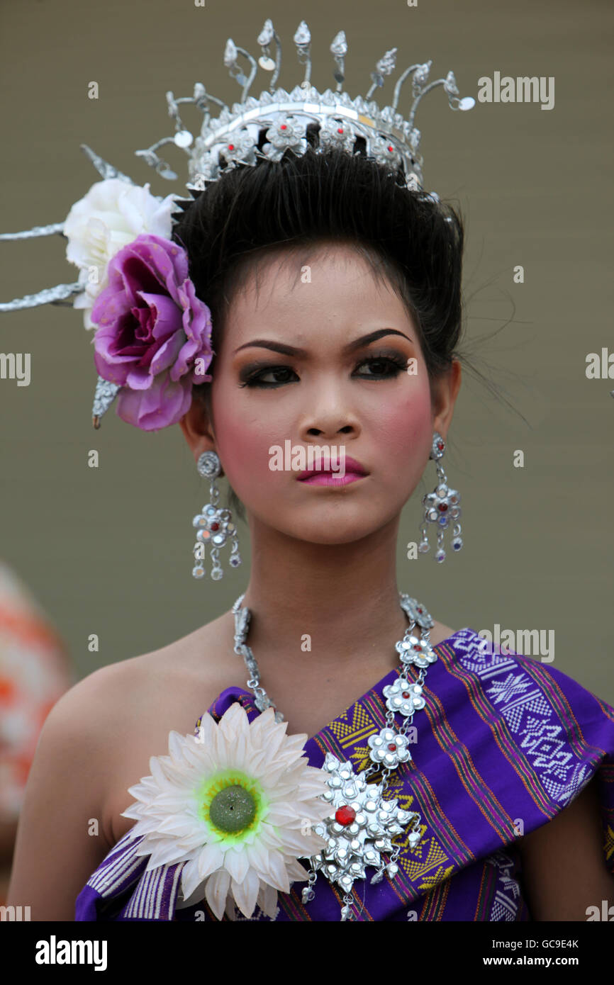 Thai Dance at the Bun Bang Fai Festival or Rocket Festival in the City ...