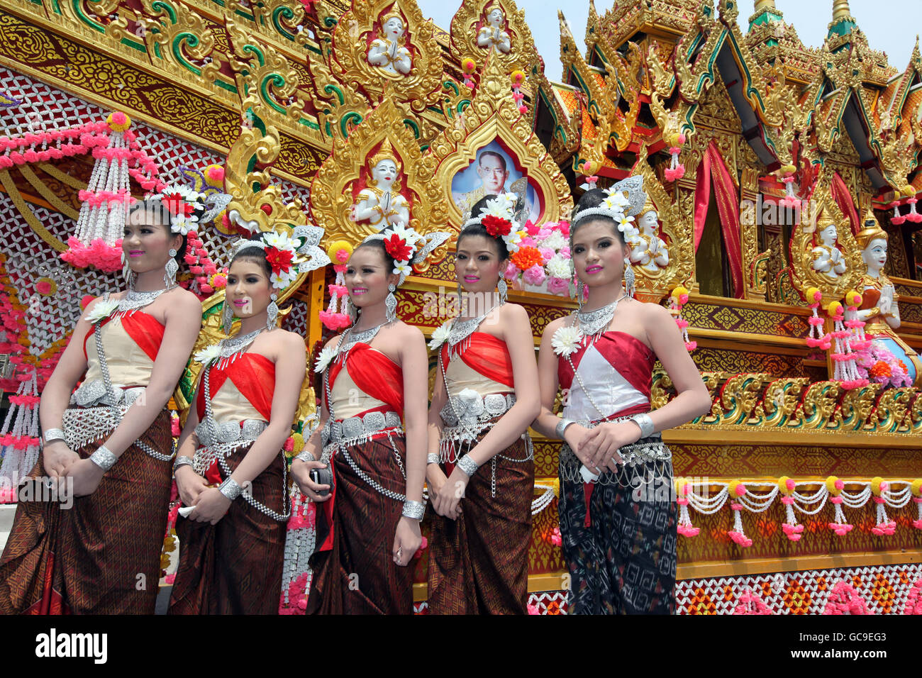 Thai Dance at the Bun Bang Fai Festival or Rocket Festival in the City ...