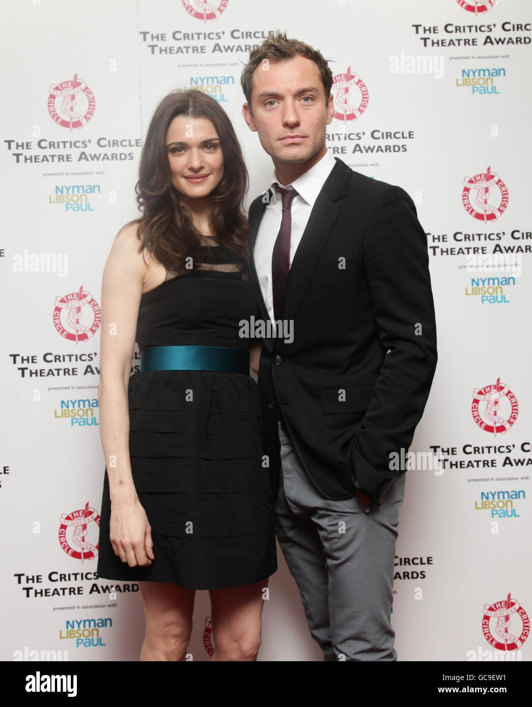 Rachel Weisz (left) and Jude Law at The Critics' Circle Theatre Awards ...