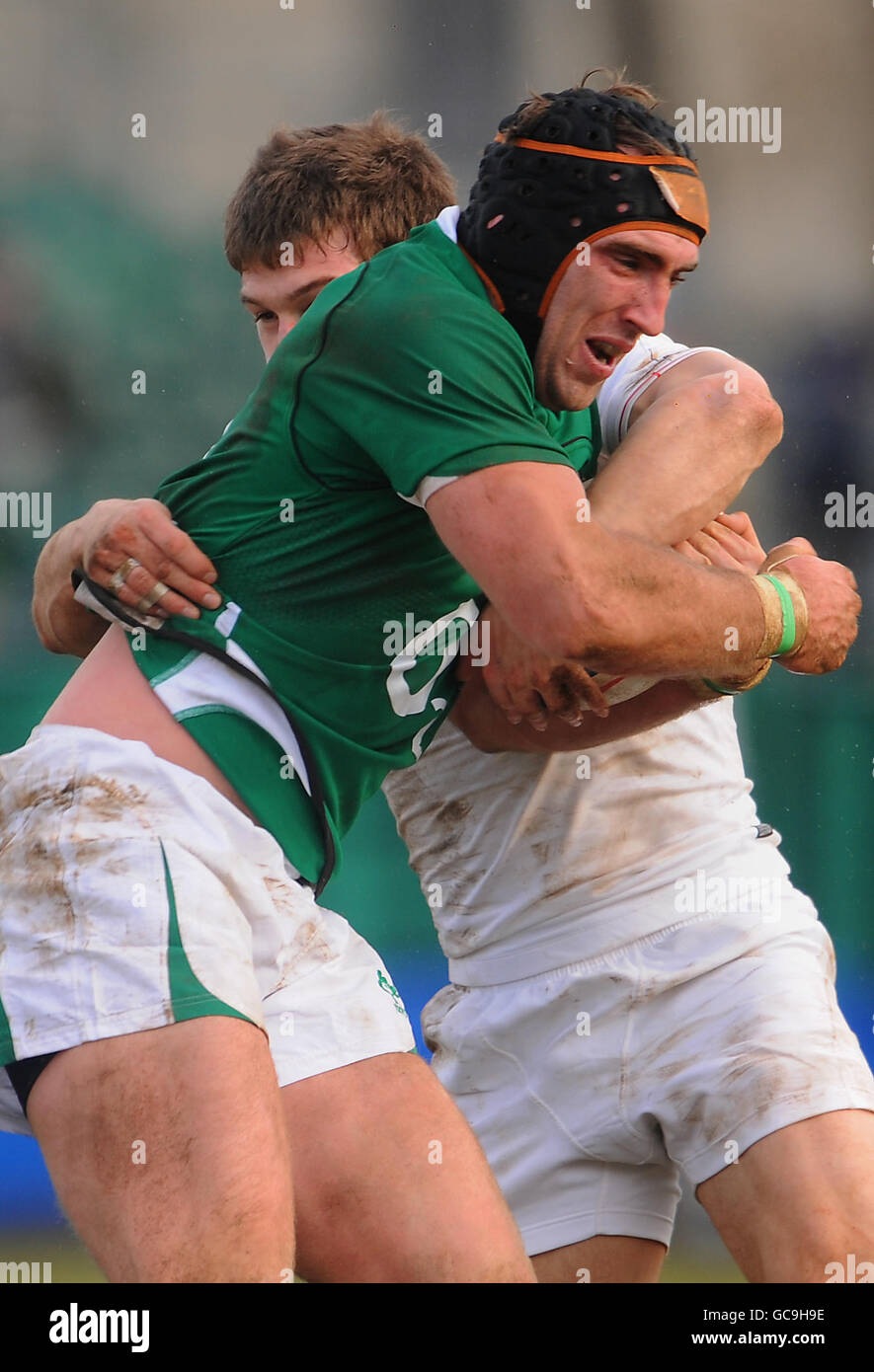 England Saxons' Dominic Waldouck and Ireland A's John Muldoon Stock ...