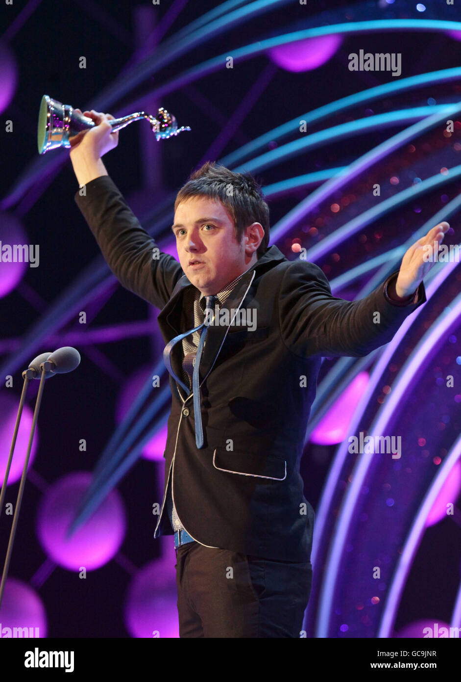 Craig Gazey with the award for Best Newcomer during the National ...