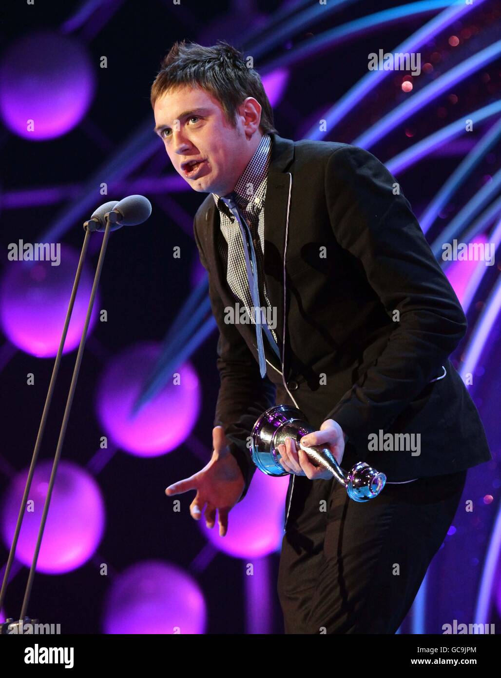 Craig Gazey with the award for Best Newcomer during the National ...