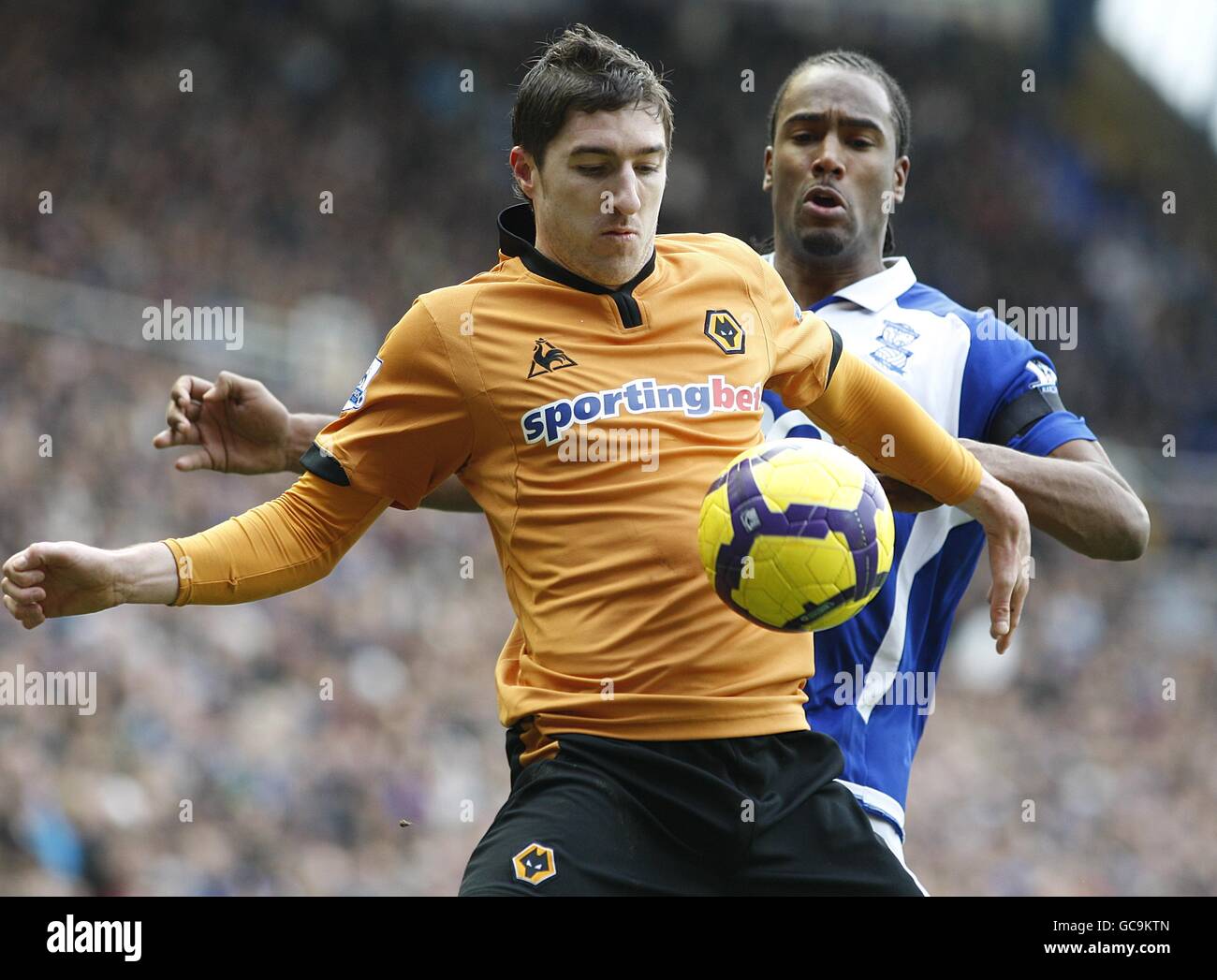 Wolverhampton Wanderers' Stephen Ward (left) and Birmingham City's ...