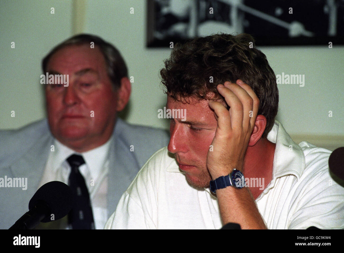 ENGLAND SKIPPER MIKE ATHERTON [R] WITH CHAIRMAN OF SELECTORS RAY ...