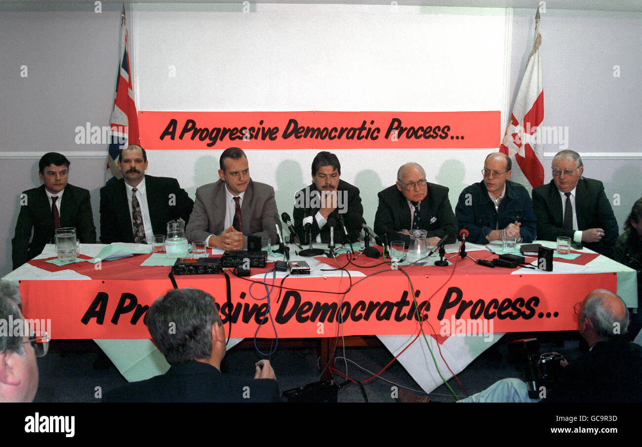L-R DAVY ADAMS, DAVID ERVINE, GARY MCMICHAEL, WILLIAM SMYTH, GUSTY ...