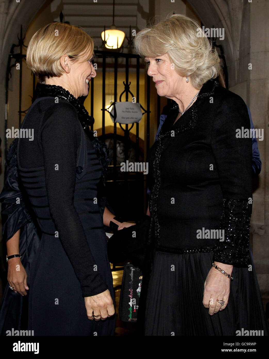 The Duchess of Cornwall meets designer Anna Valentine before a charity ...
