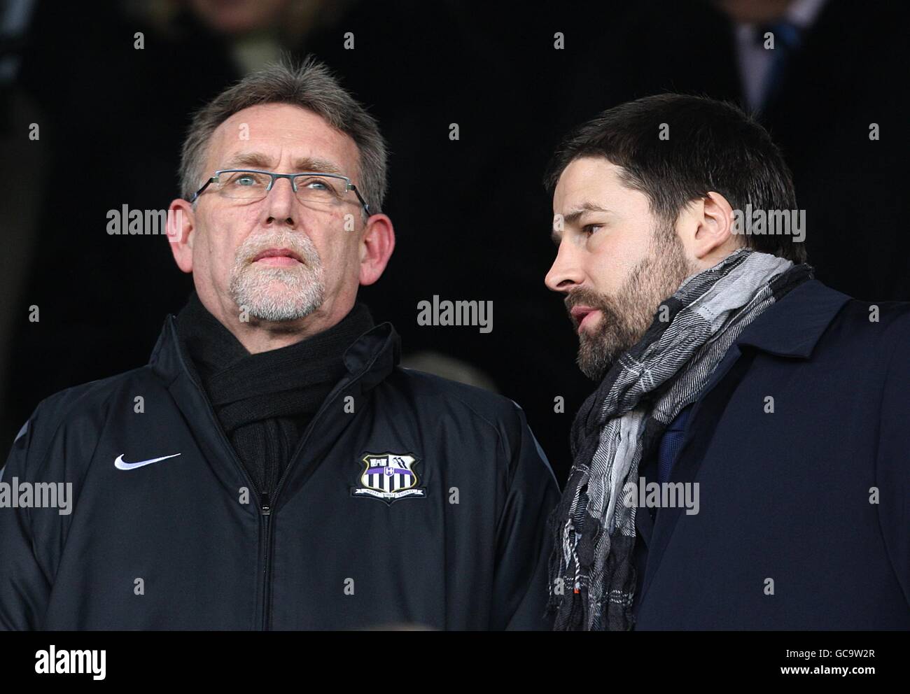 Notts County owner Ray Trew (left) with Chief Executive Jim Rodwellin ...