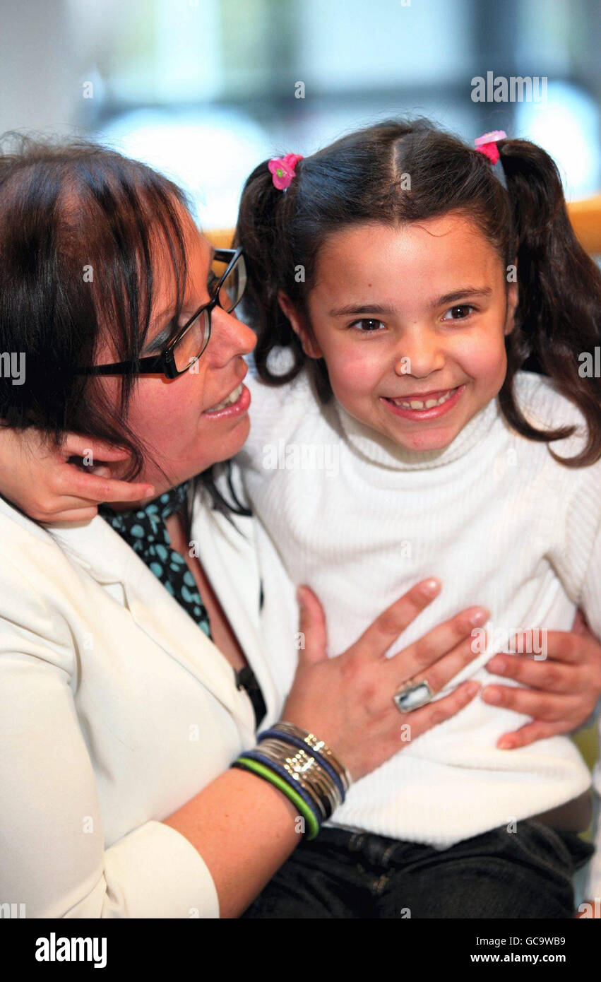 Nadia Fawzi, six, with her mother Sarah Taylor, 34, at Manchester ...