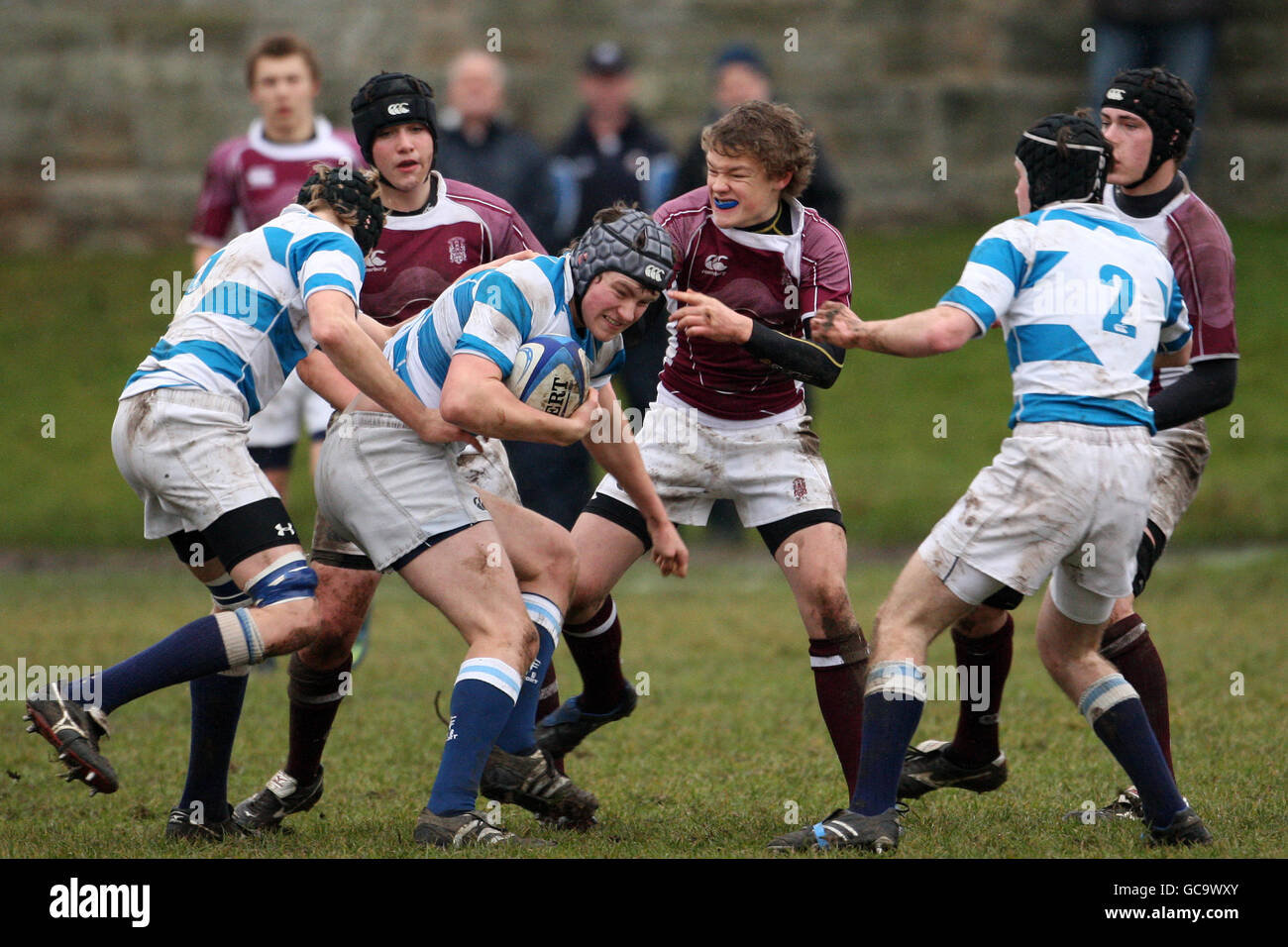 Edinburgh Academy and George Watson's College in action Stock Photo - Alamy