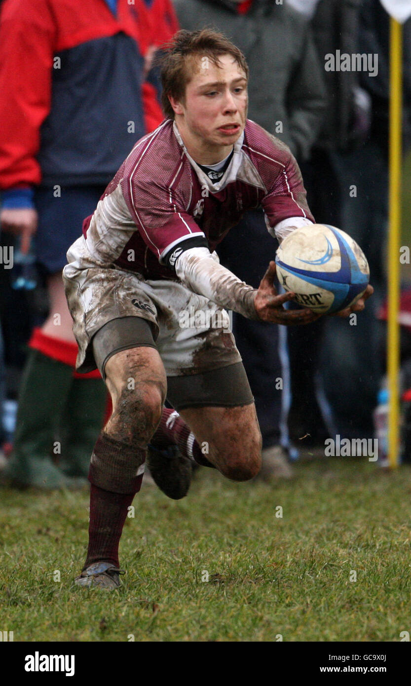 George watsons college in action against edinburgh academy hi-res stock ...