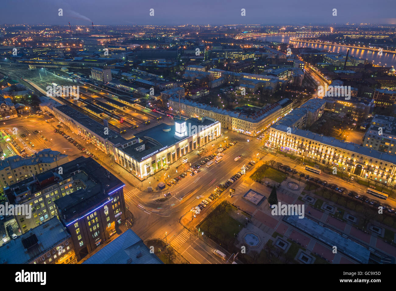 The Finlandskiy (Finland) railway station in St Petersburg, RUSSIA at ...