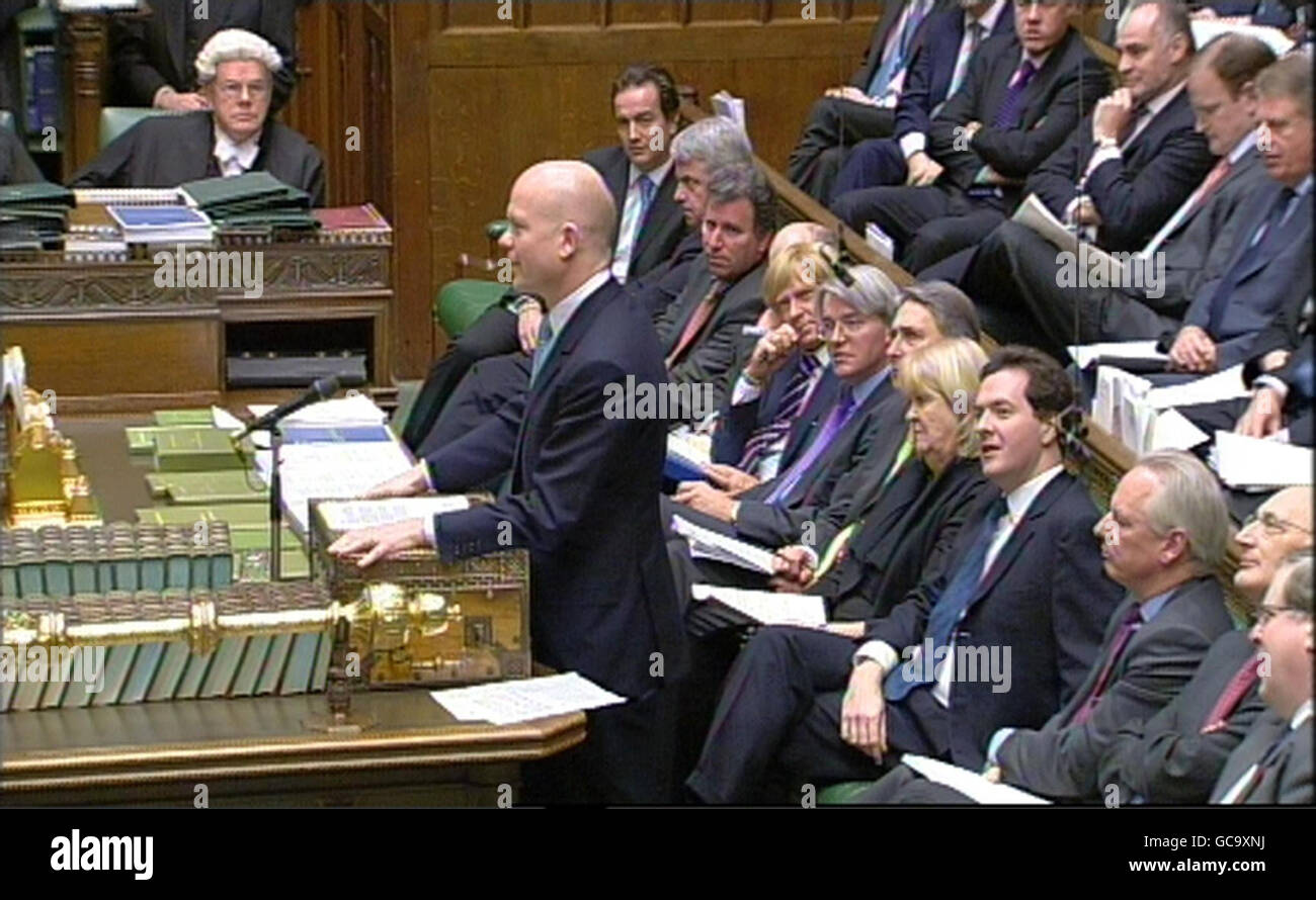 Shadow foreign Secretary William Hague speaks during Prime Minister's ...