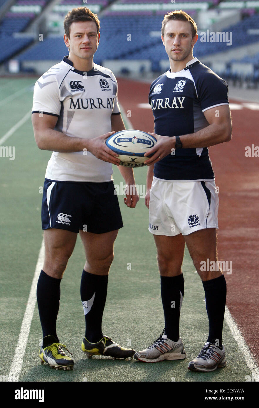 Rugby stars Mike Blair (right) and Nick De Luca promote Scottish Rugby ...
