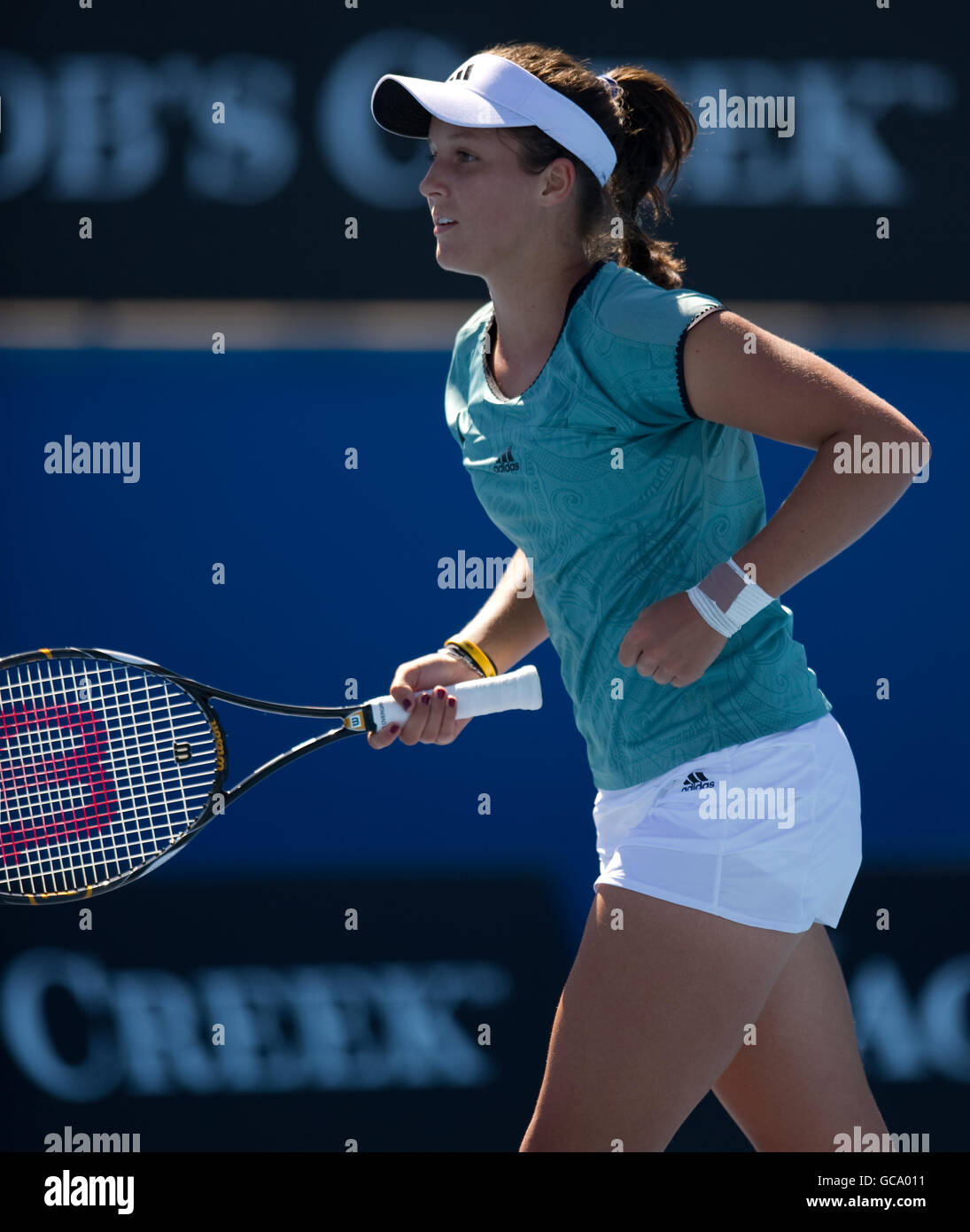 Laura in action during the australian open at melbourne park hi-res ...