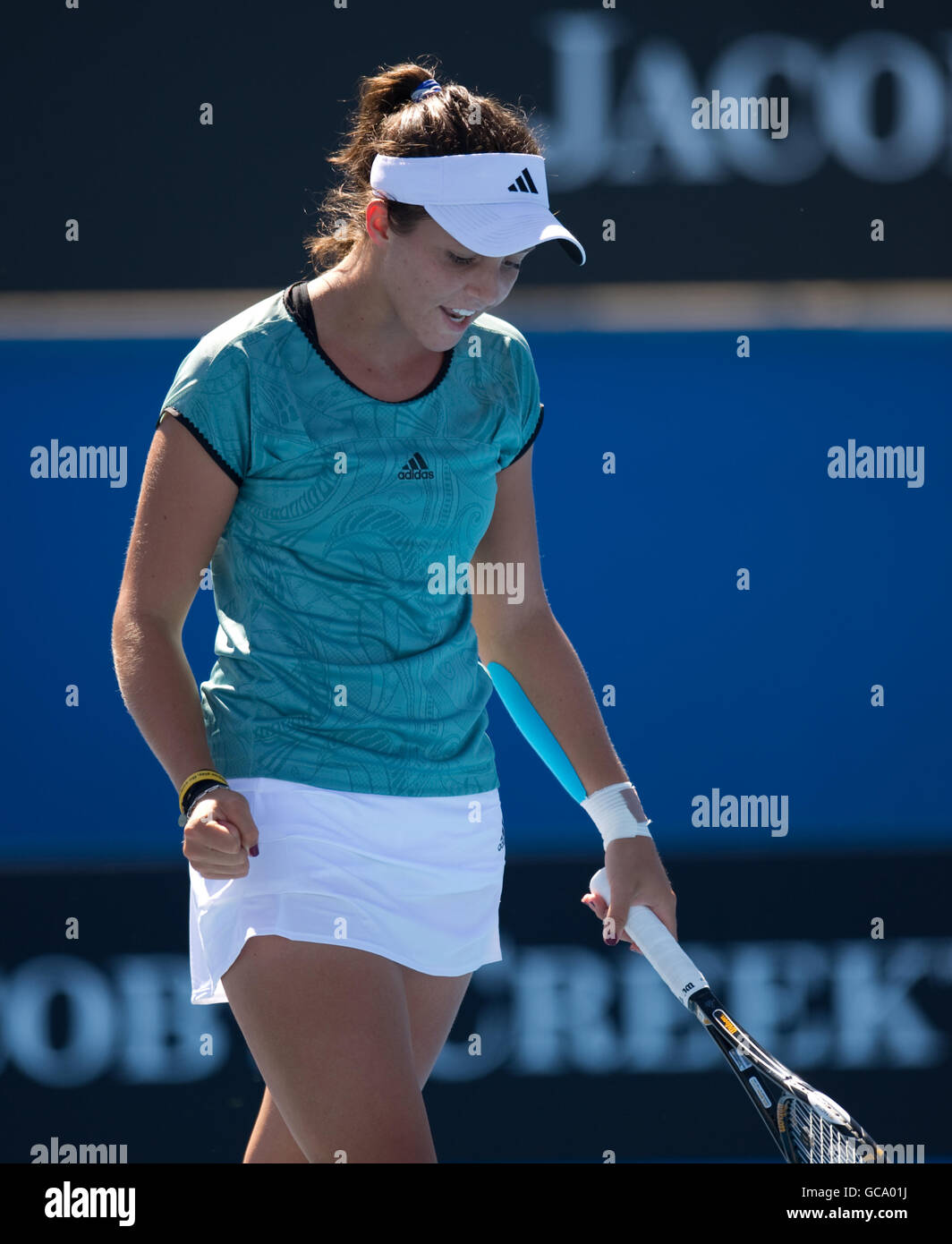 Laura in action during the australian open at melbourne park hi-res ...