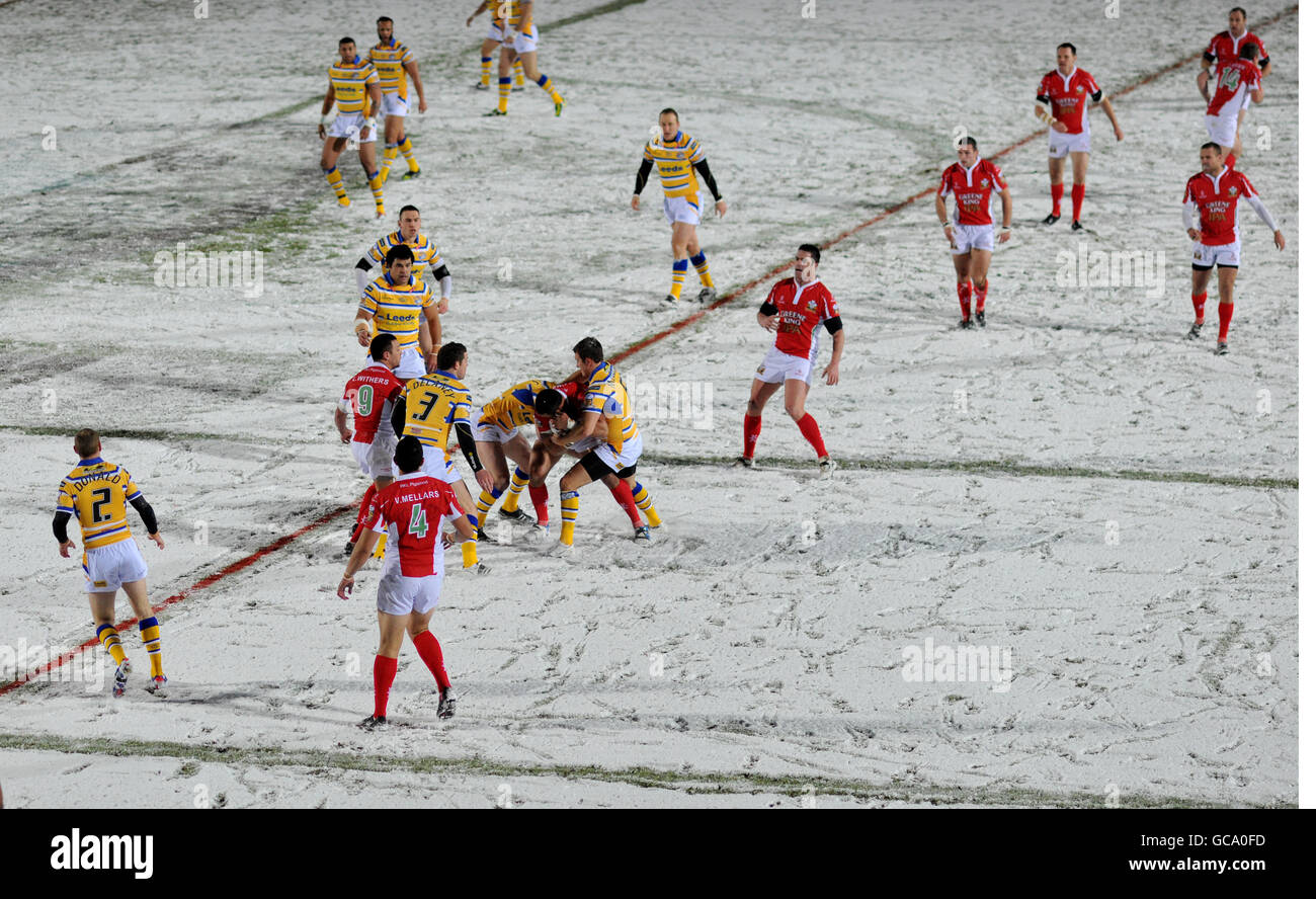 Snow on rugby ground hi-res stock photography and images - Alamy