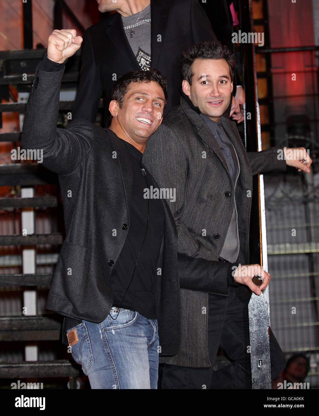 Alex Reid (left) celebrates with his fellow housemate Dane Bowers after ...