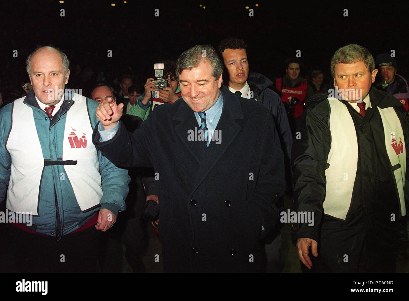 ENGLAND MANAGER TERRY VENABLES AMIDST TIGHT WEMBLEY SECURITY ON HIS WAY ...
