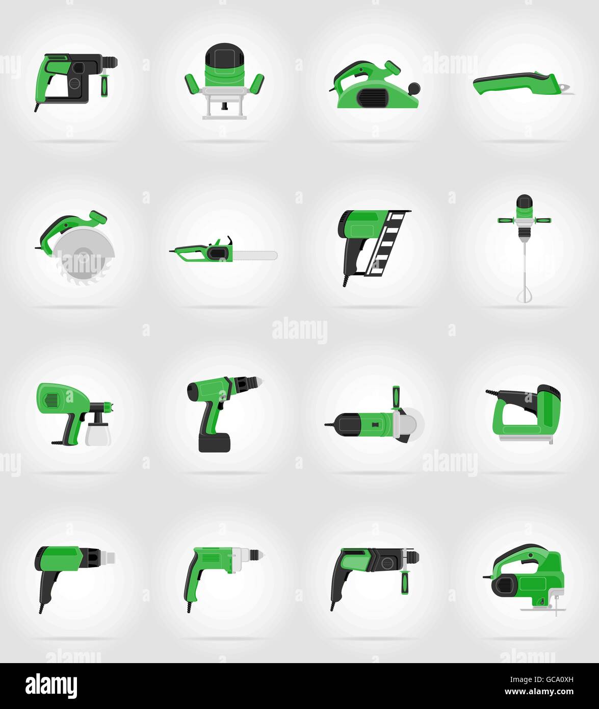 electric tools for construction and repair flat icons vector ...