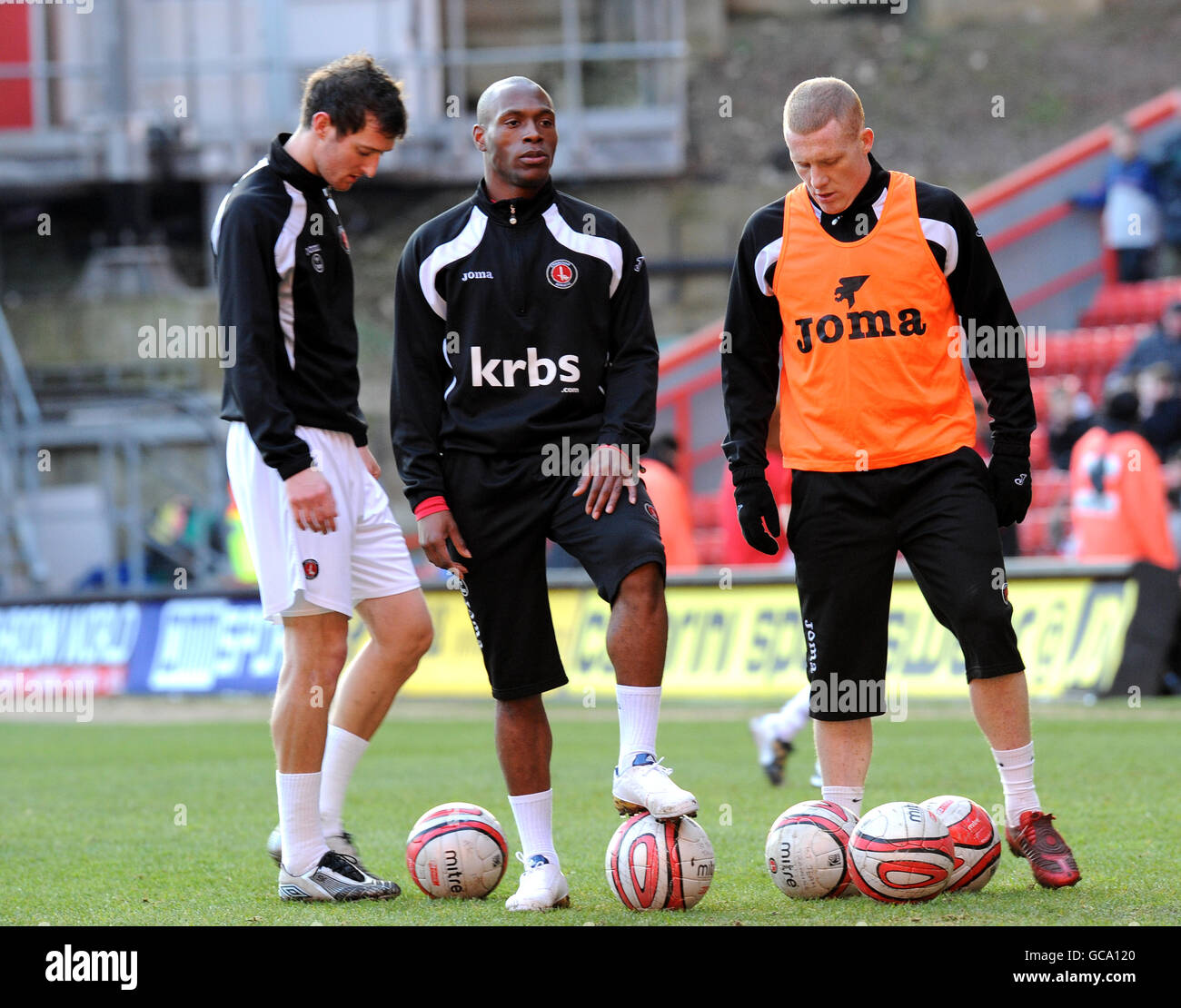 (left to right) Charlton Athletic's David Mooney, Kyel Reid and Nick ...
