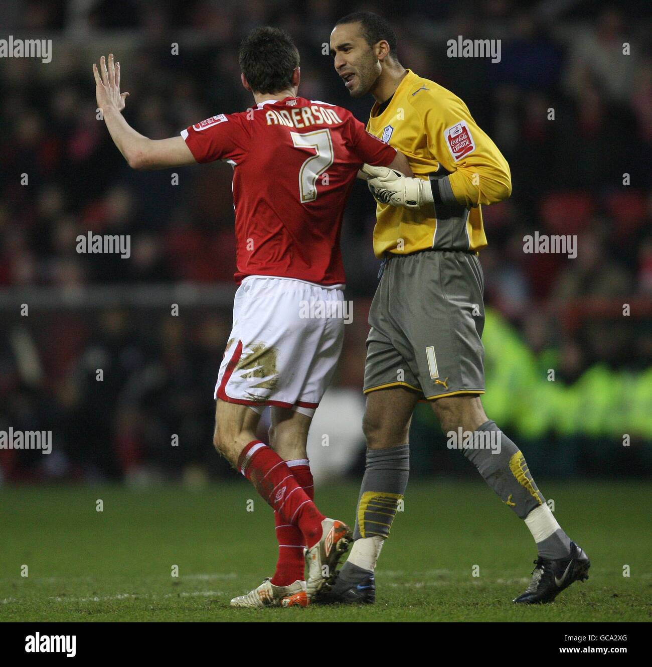 Nottingham Forest's Paul Anderson and Sheffield Wednesday's keeper Lee ...