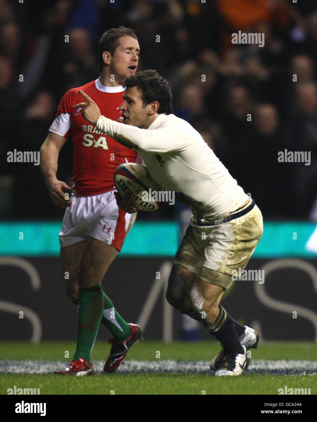 England's Danny Care celebrates scoring England's second try during the ...