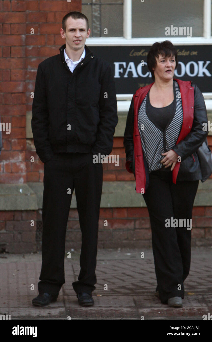 Adam Teese, 26, arrives with an unidentified woman at Trafford ...