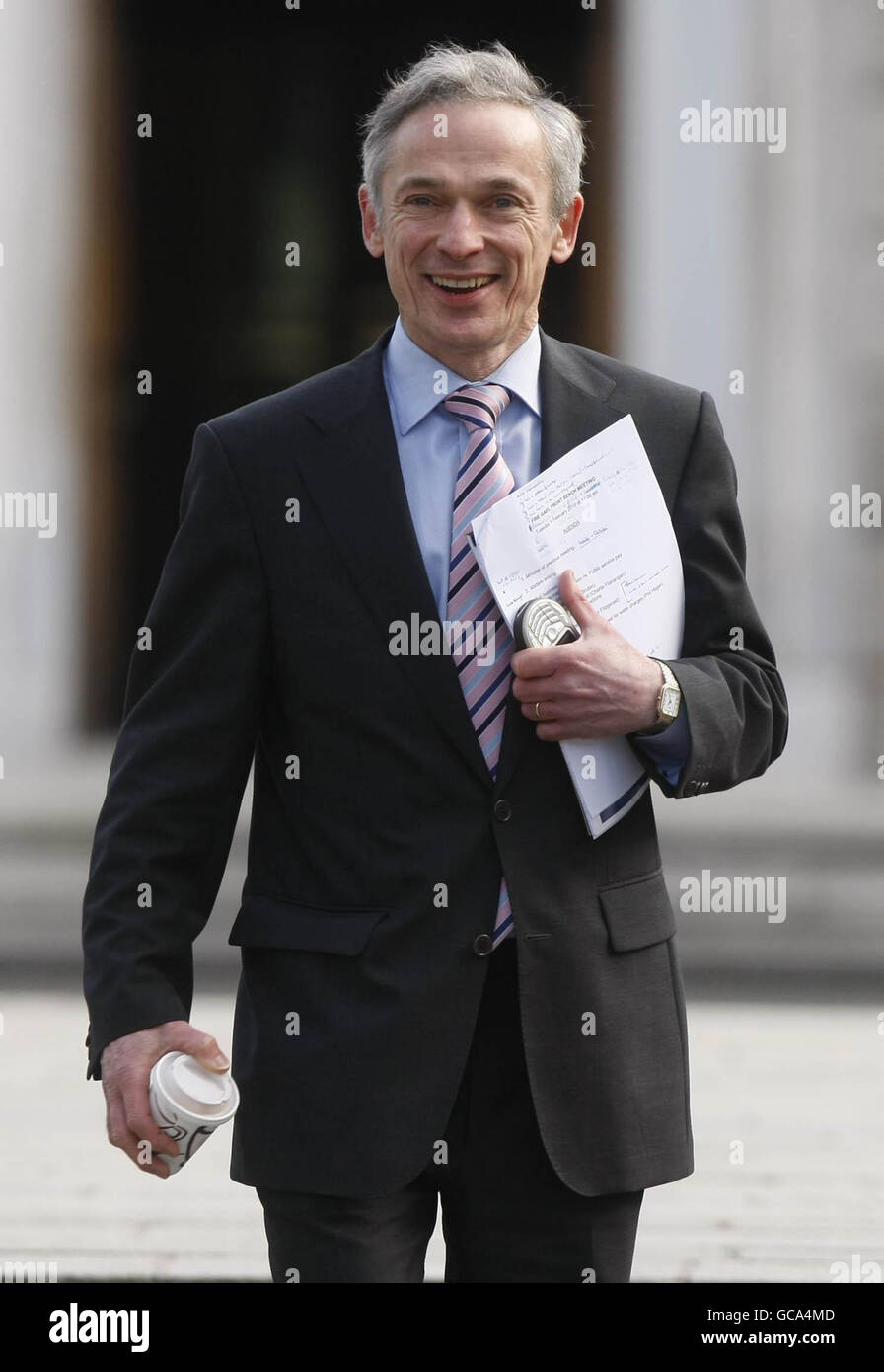 Fine Gael Deputy Leader Richard Bruton leaves a party front bench ...