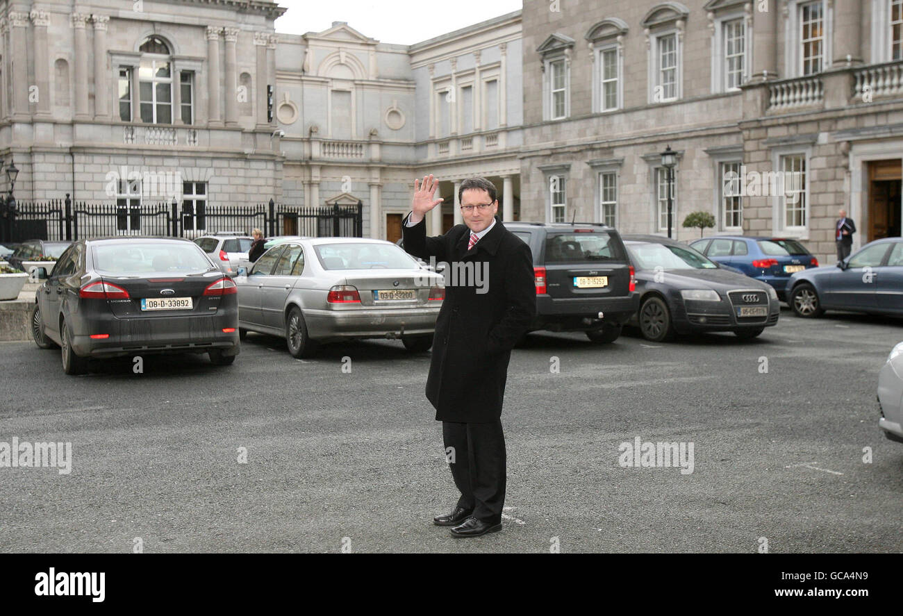 Former Fine Gael TD George Lee at Leinster House in Dublin as the party ...