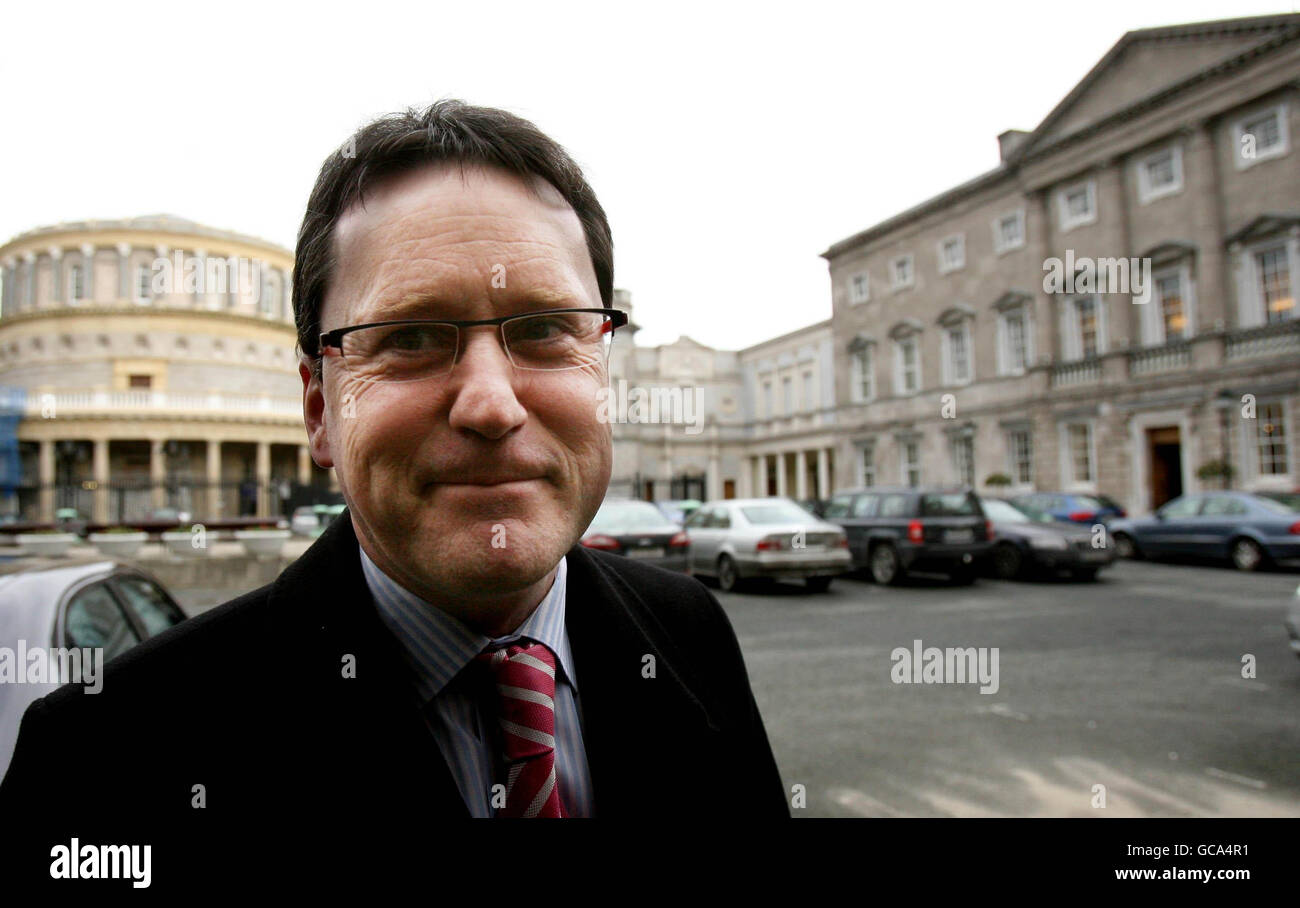 Former Fine Gael TD George Lee at Leinster House in Dublin as the party ...