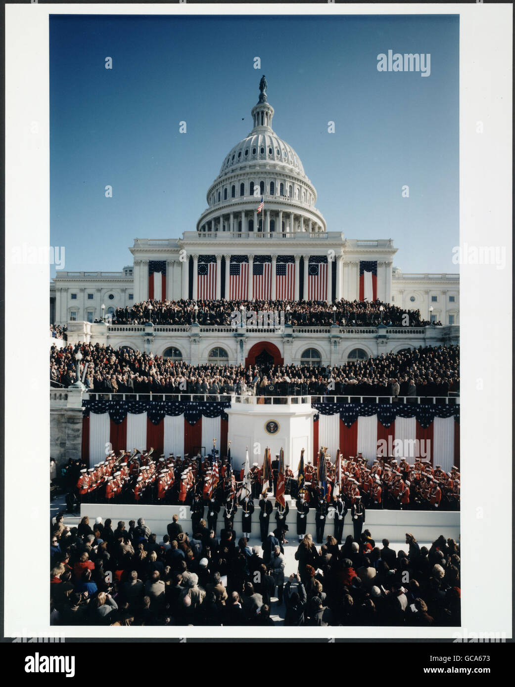 Long view of the United States Capitol during the inauguration ...