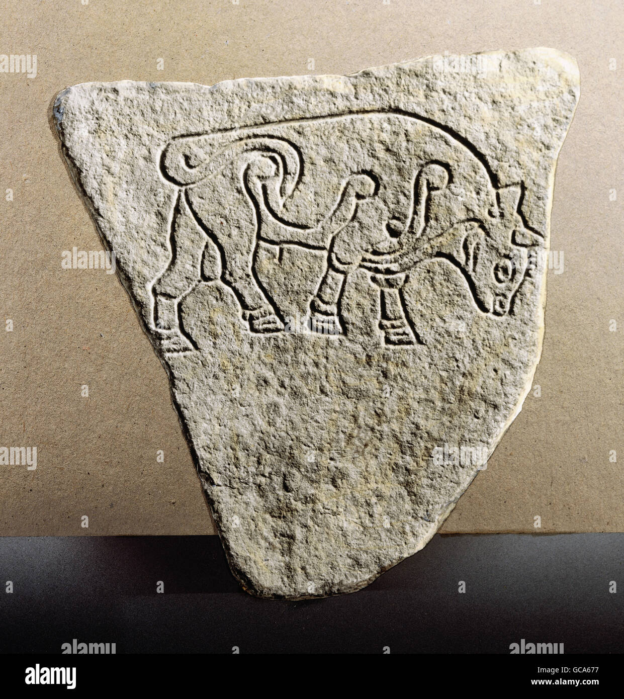 fine arts, middle ages, Vikings, sculpture, relief, Burghhead Bull ...