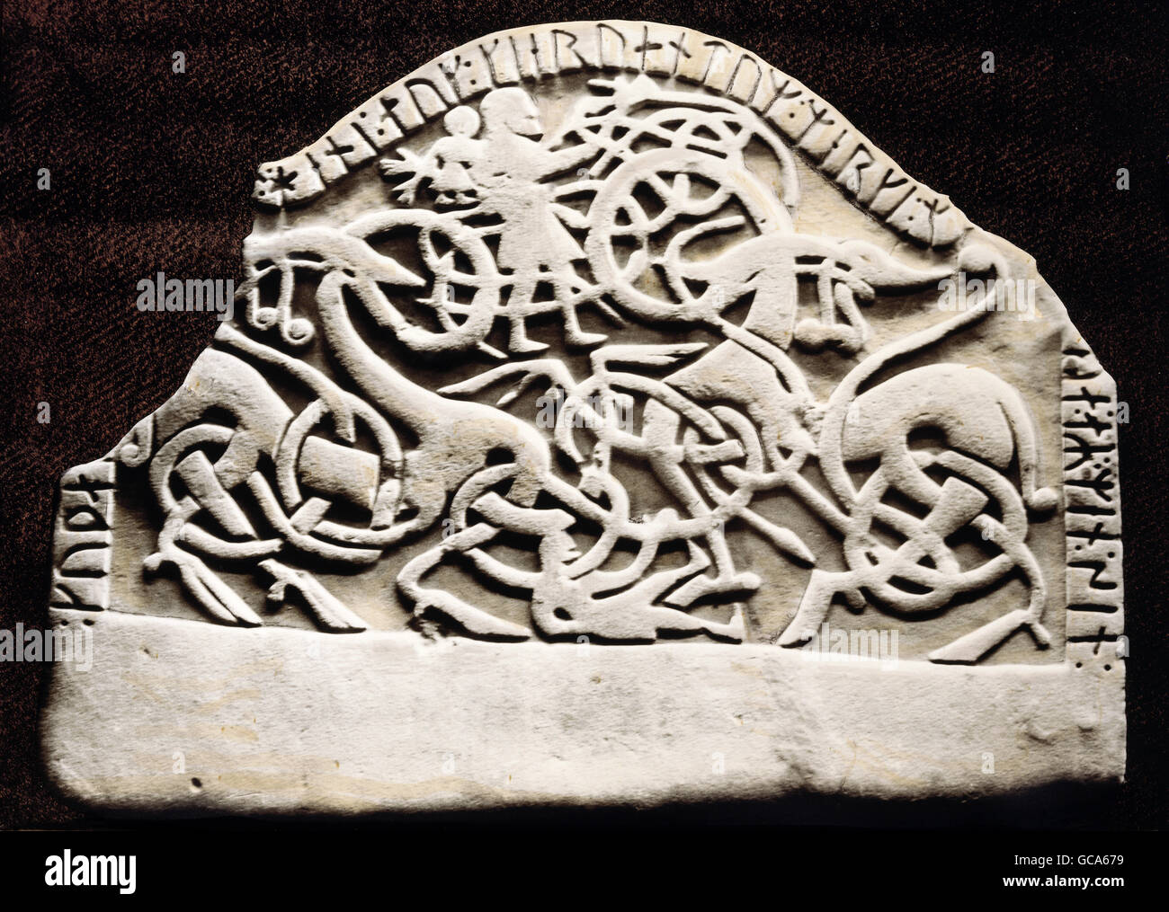 fine arts, middle ages, Vikings, sculpture, dragons and people, stone ...