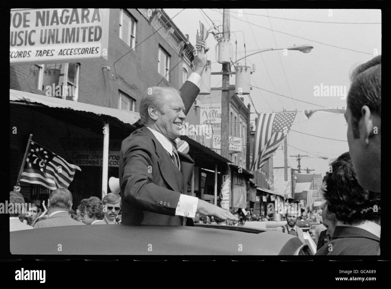 President Gerald R. Ford on a campaign trip to Philadelphia during the ...