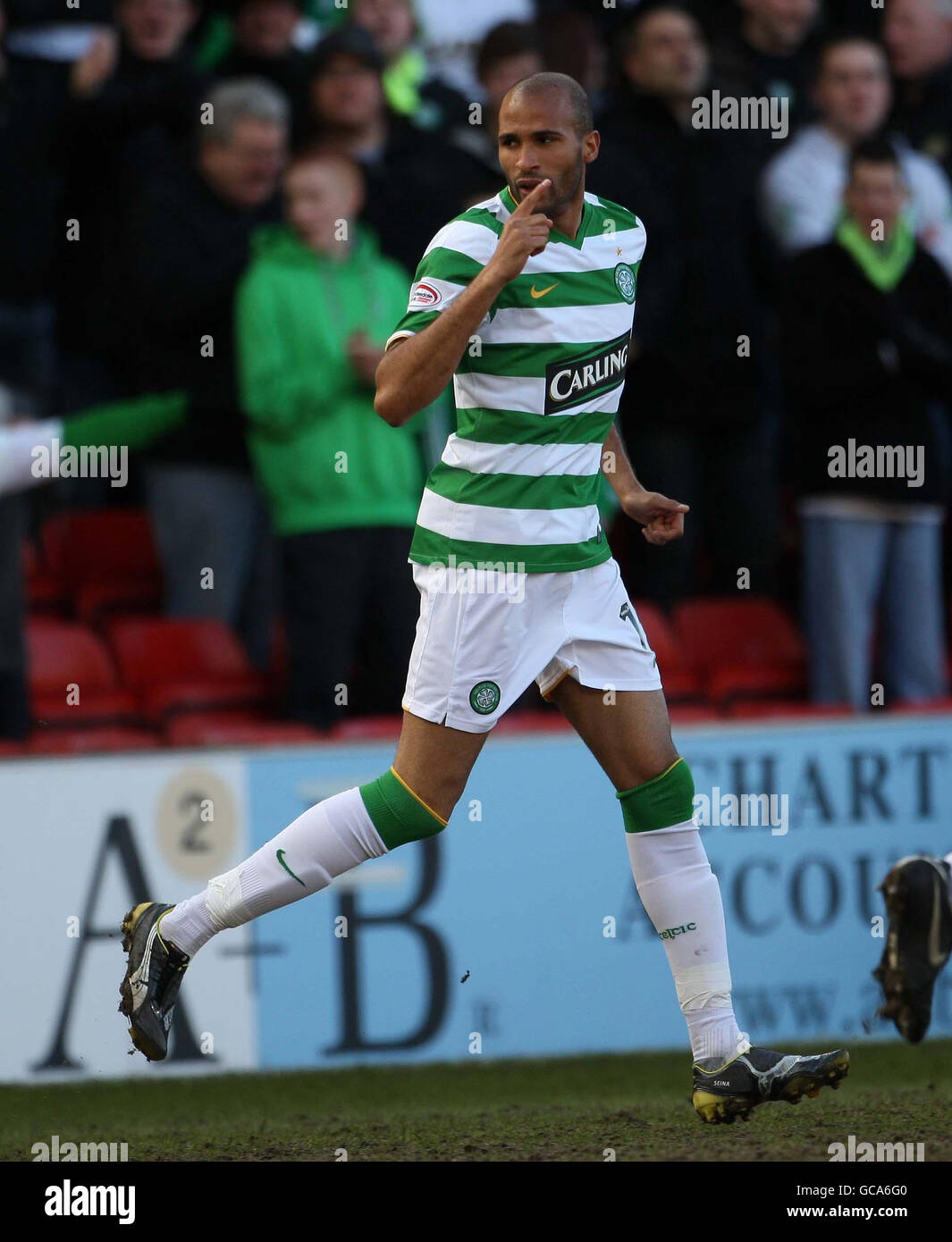 Celtic Diomansy Kamara celebrates the first goal during the Clydesdale ...