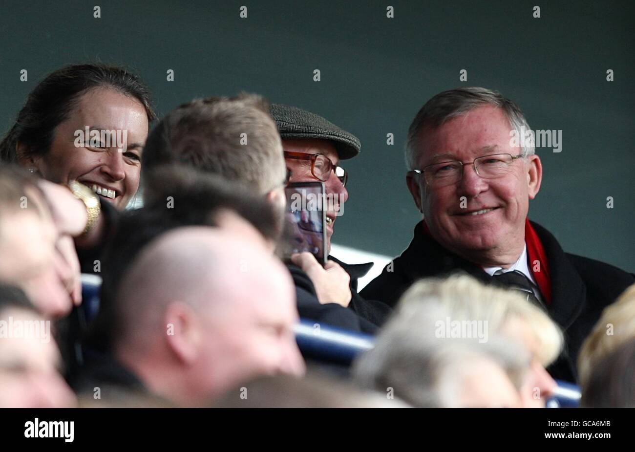Sir Alex Ferguson watches his son Darren (manager of Preston North End ...