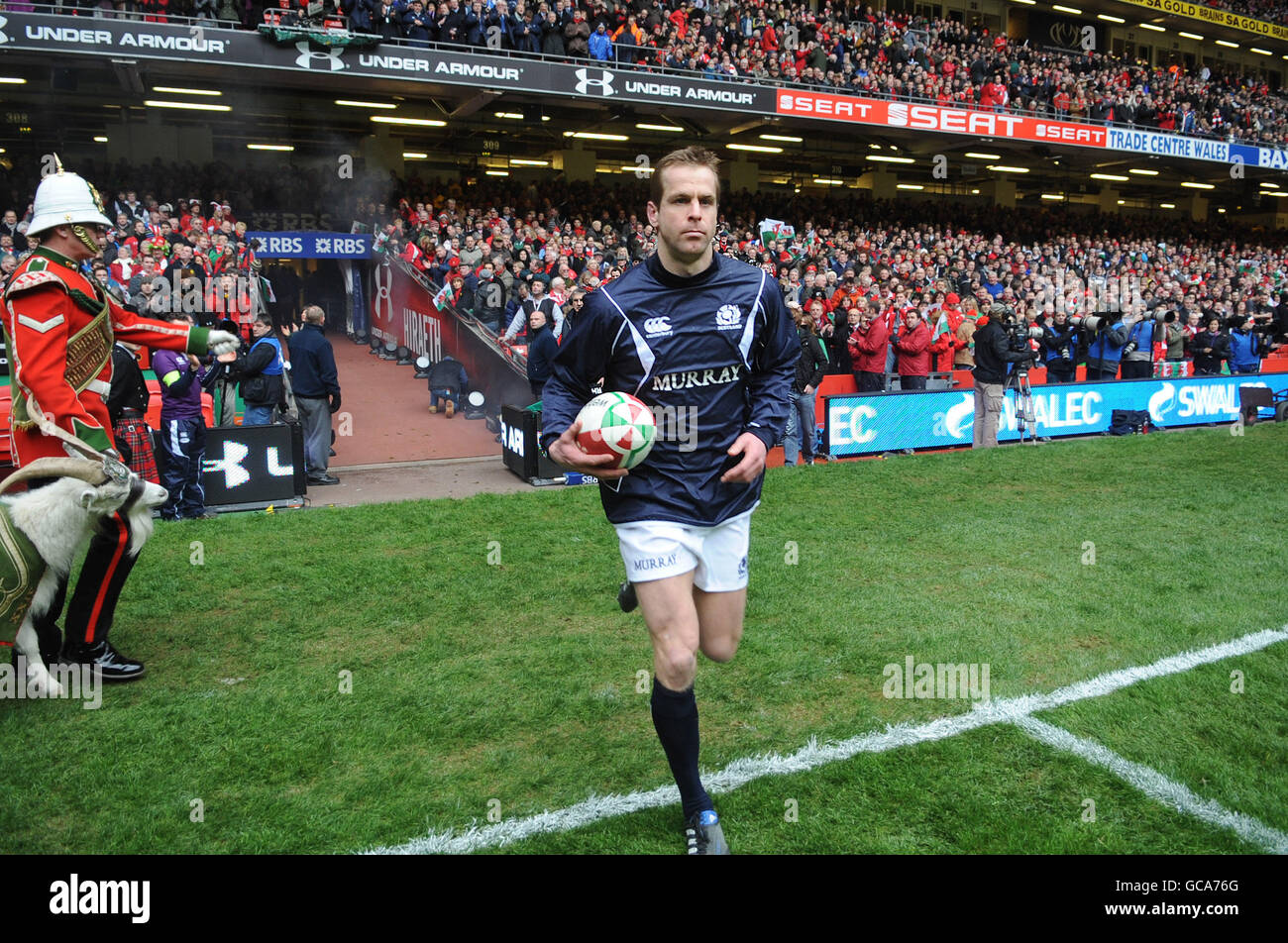 Scotland's Chris Paterson takes the field top win his 100th cap during ...