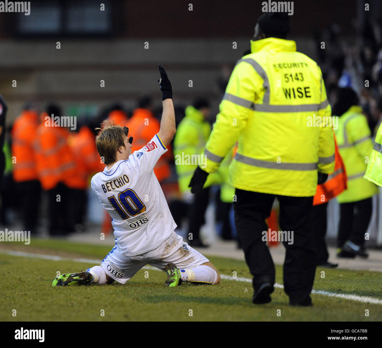 Leeds uniteds luciano becchio celebrates hi-res stock photography and ...