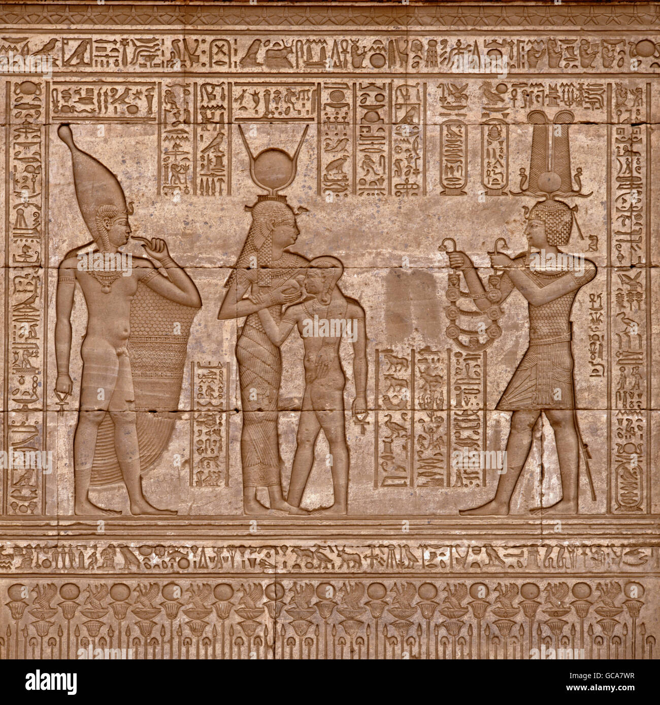 fine arts, ancient world, Egypt, relief at birth place, scene with ...