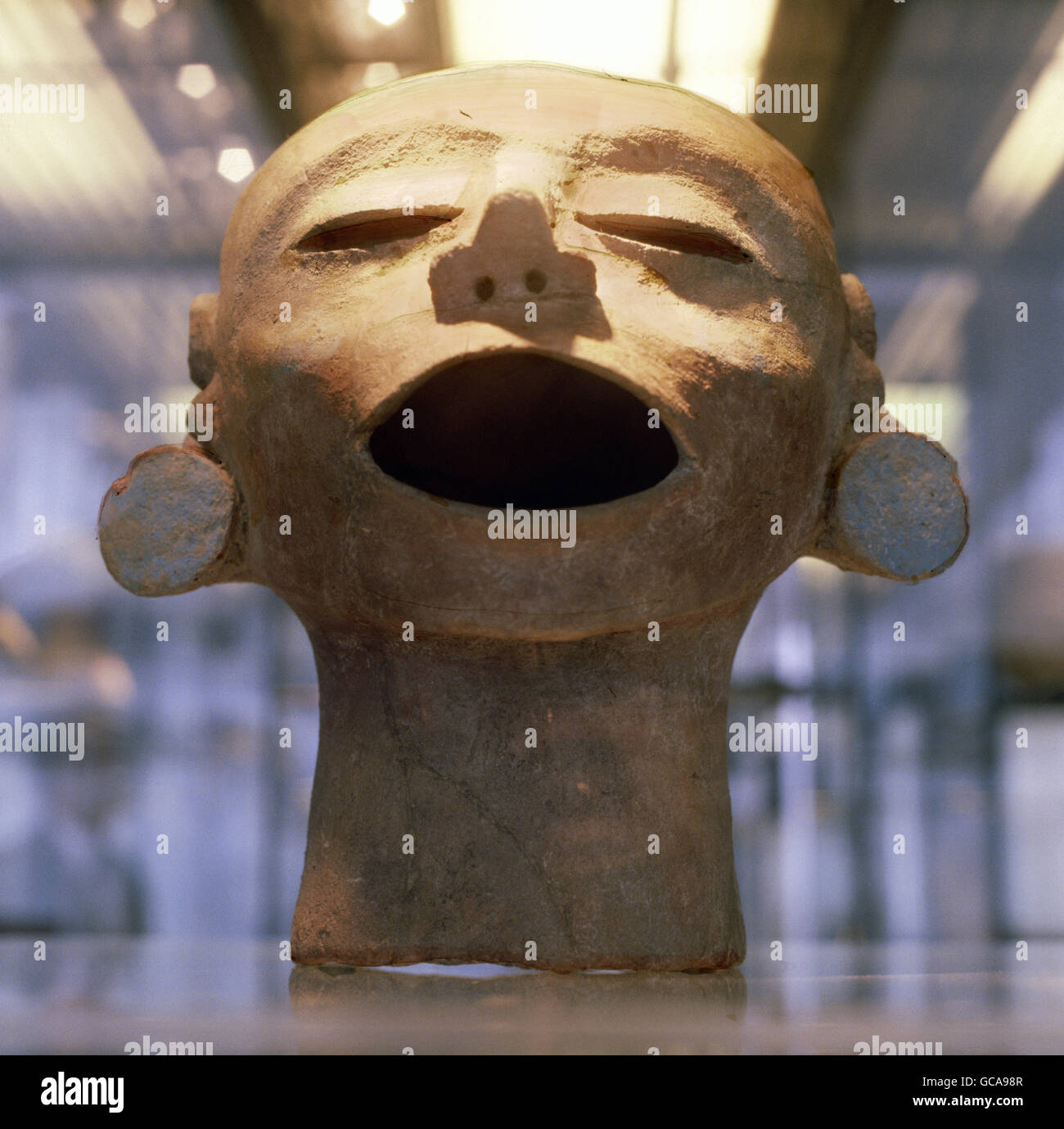 fine arts, Mesoamerica, Mixteca Puebla culture, sculpture, head, clay ...